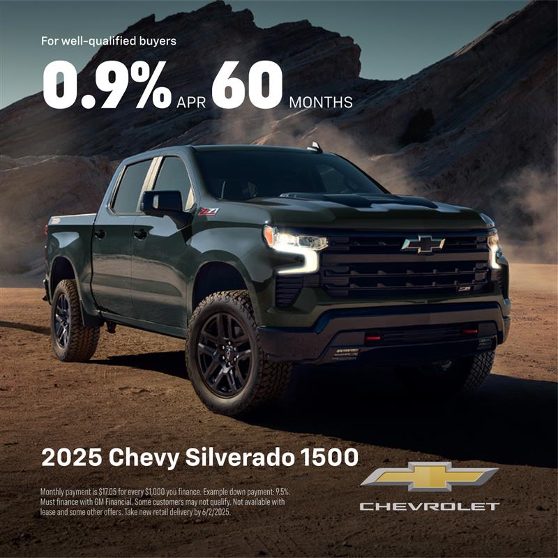 Save Big on a 2025 Silverado: 0% & 0.9% near Hartford and Springfield ...